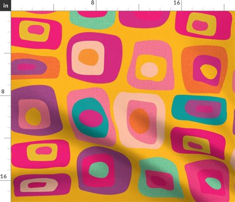 Retro Mod Funky Rectangles Textured Fabric Spoonflower