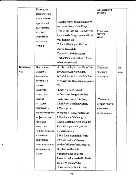 План конспект урока по обучению изучающему чтению в 11 классе