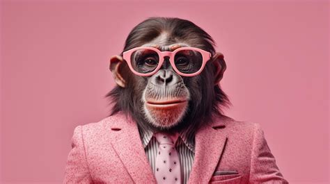 Premium Ai Image Generative Ai Cool Chimp Sunglasses Style