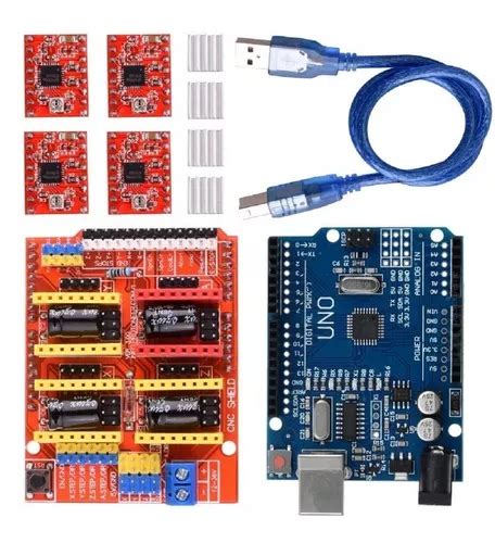 Kit Cnc Shield V3 Compatível A Arduino Smd 4 Driver A4988 Frete grátis