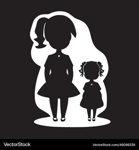 Big Sister Black And White Royalty Free Vector Image