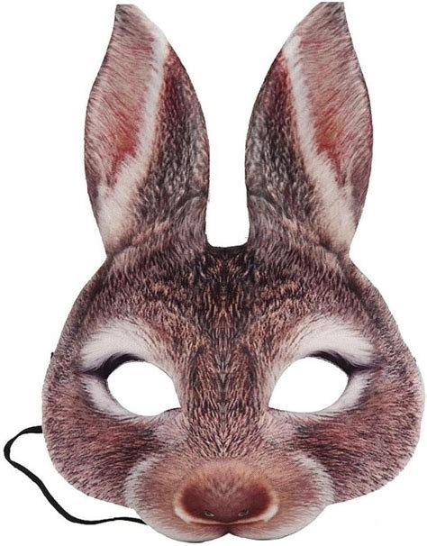 Máscara De Conejo De Pascua De Simulación De Ojos De Conejo Con Orejas