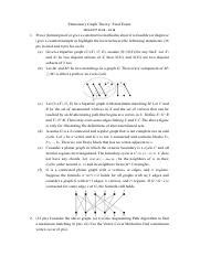 Elementary Graph Theory: Final Exam | Proofs, Matchings, | Course Hero