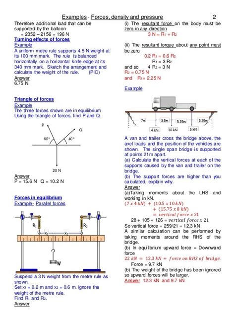 6 Forces Density And Pressure Examples