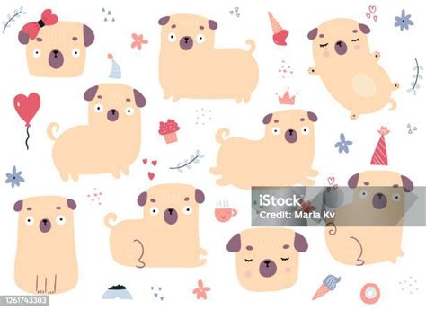 Dessiné Par Lensemble De Vecteur De Main Des Carlins De Dessin Animé