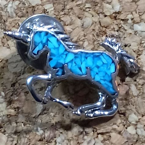 Jewelry Silver Tone Turquoise Inlay Unicorn Pin Poshmark