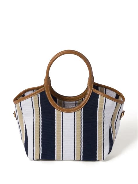 miu miu ivy stripe jacquard tote bag farfetch