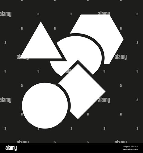 Geometric Icon Logo Shape With Overlapping Circle Square And Triangle