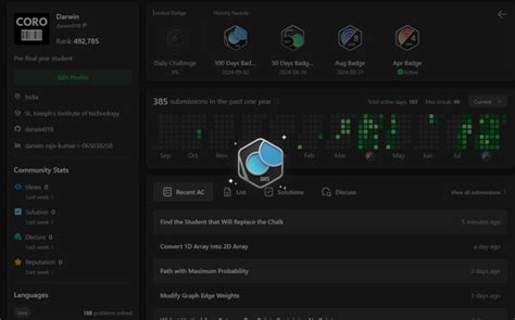 Darwin Raja Kumar R On Linkedin 100daysofcodechallenge Leetcode