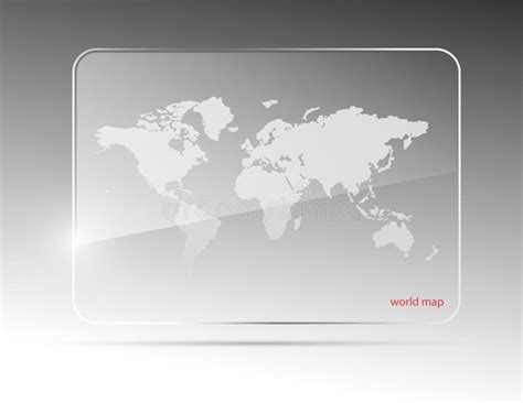 Glass World Map Stock Vector Illustration Of Horizontal 19638529
