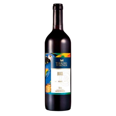 Vinho Tinto Meio Seco Terroirs Du Monde Merlot 750ml Shopee Brasil