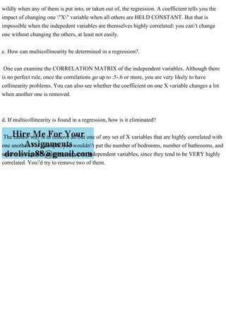 Define Multicollinearity In The Following Terms A In What Pdf Science