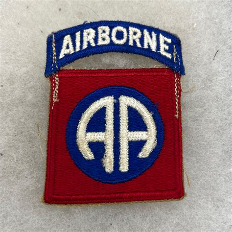 Ww2 Us Army 82nd Airborne Division Patch Attached Tab Fitzkee