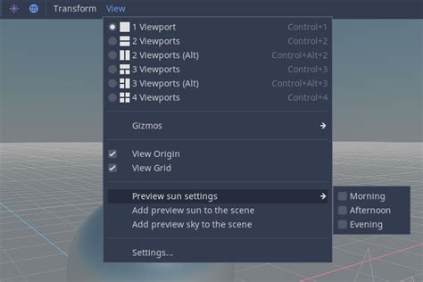 Add Preview Sun And Preview Sky Options To 3d Editor · Issue 1599