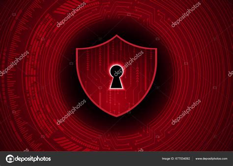 Cyber Security Concept Shield Keyhole Icon Digital Data Background