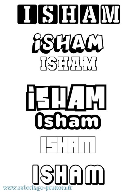 Coloriage Du Prénom Isham à Imprimer Ou Télécharger Facilement