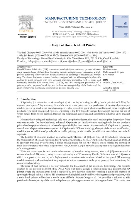 Pdf Design Of Dual Head 3d Printer