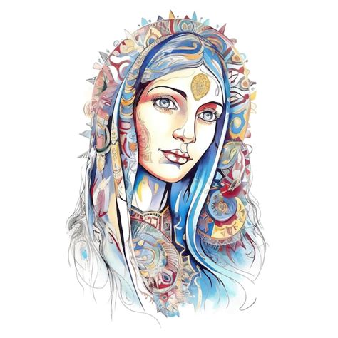 Premium Ai Image Illustration Of A Woman Face Generative Ai