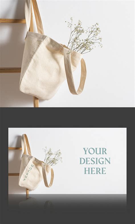清新简约手提袋帆布袋展示样机