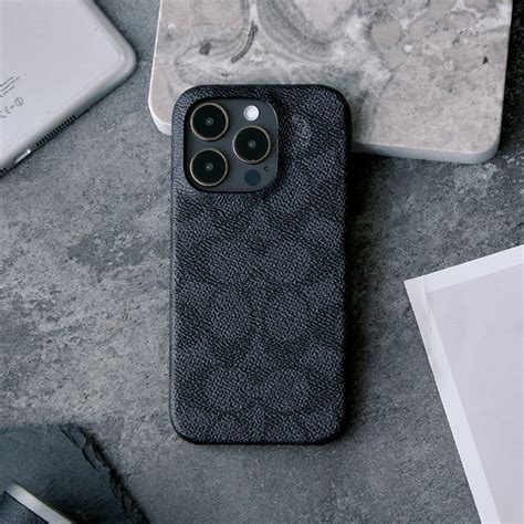 Coach 蔻馳 Iphone 15 Pro 手機殼 黑色經典大c Pchome 24h購物