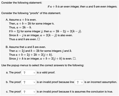 Solved Consider The Following Statement If A B Is An Even Chegg