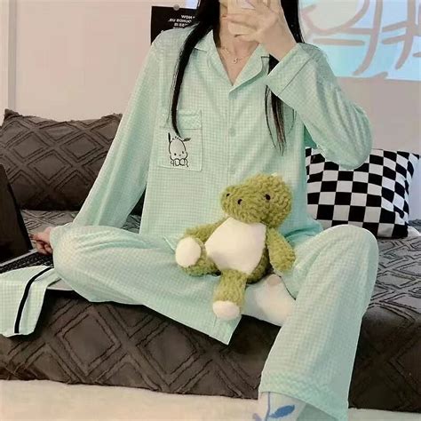 Sanrio Hello Kitty Kuromi Pajamas Suits Kawaii Cinnamoroll Melody Long