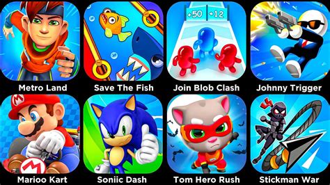 Metro Land Save Fish Join Blob Clash Johny Triger Mario Kart Sonic
