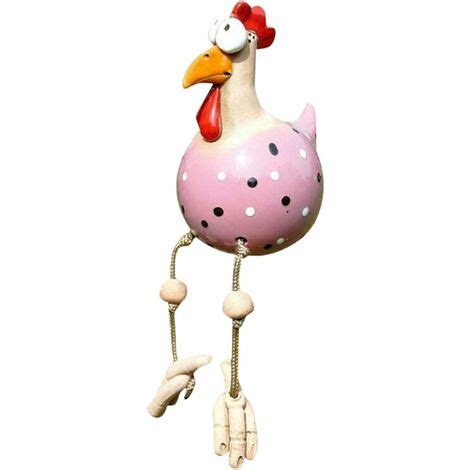 Poulet Décoratif Coq Résine et Céramique 25 cm Décoration de Jardin