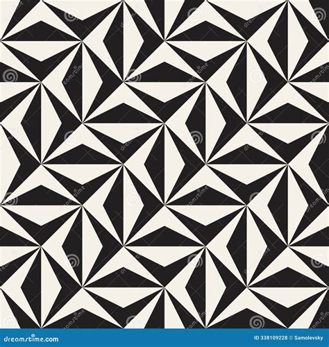 Vector Seamless Pattern Repeating Geometric Elements Stylish Monochrome Background Design