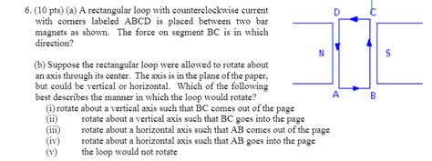 Solved S Pts A A Rectangular Loop With Chegg