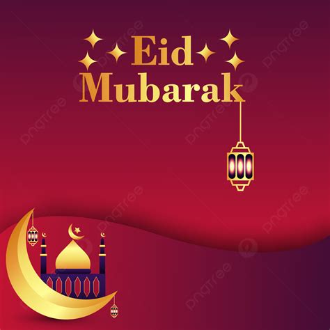 Eid Mubarak Gold Color Islamic Background Design Lanterns Vector