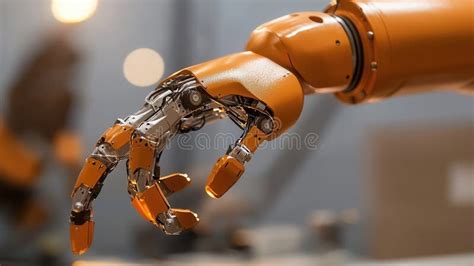 Manufacturing Arm Performing Precise Automation Tasks Symbolizing Advanced Robotic In Modern