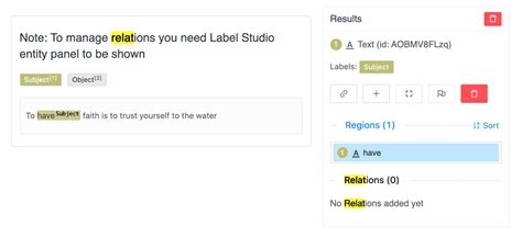 Unable To Annotate Relations Locally Label Studio Entity Panel Is