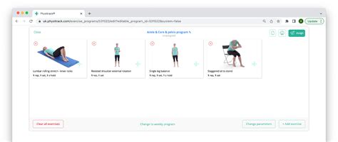 Configura tus parámetros de ejercicio predeterminados Physitrack