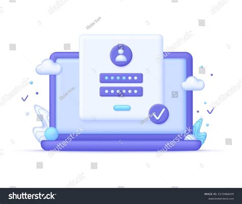 3d Computer Account Login Password Form Stock Vector Royalty Free