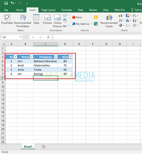 Cara Membuat Tabel Di Excel Untuk Pemula Semua Versi Excel