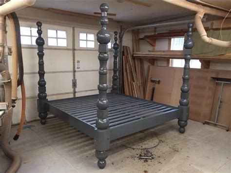 Buy Hand Made Turned Post Platform Bed The Castle Bed Made To Order From Wm Pinion Fine