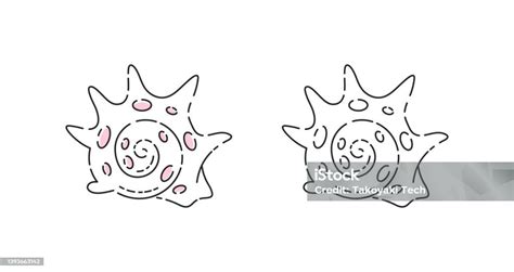 조개 모양 아이콘 선형 벡터입니다 Apple Murex 쉘 로고 심볼은 색상과 검은 색으로 설정됩니다 개념에 대한 스톡 벡터 아트 및 기타 이미지 Istock