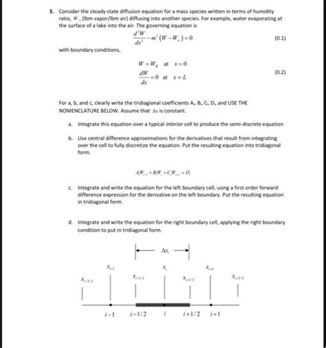 Solved 3 Consider The Steady State Diffusion Equation For A