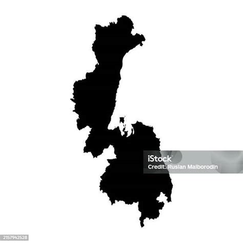 하바롭스크 크라이 지도 러시아의 행정 구역 벡터 일러스트 레이 션입니다 검은색에 대한 스톡 벡터 아트 및 기타 이미지 검은색
