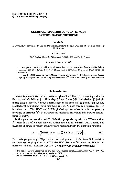 Pdf Glueball Spectroscopy In 4d Su3 Lattice Gauge Theory I