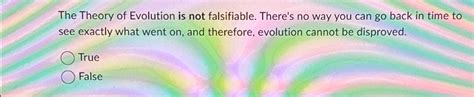 solved the theory of evolution is not falsifiable there s