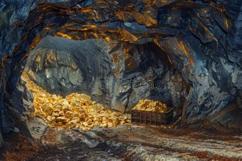 Gold Mining At Natural Gold Mine Area Neural Network Ai Generated Stock Image Image Of Tunnel