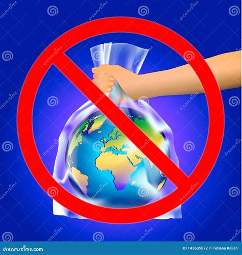 Crossed Out Red Circle Or Prohibition Sign On Mam`s Hand Holding The