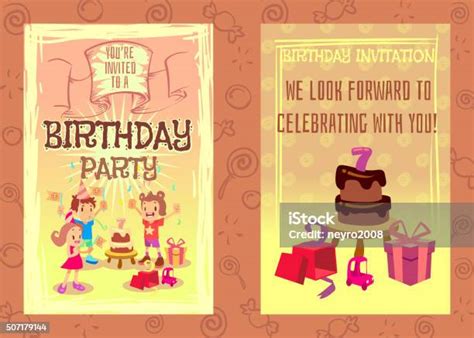 Fête Danniversaire De Vecteur De Modèle De Carte Dinvitation Vecteurs