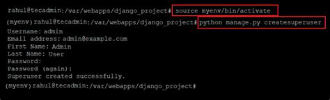 How To Create An Admin User In Django Tecadmin