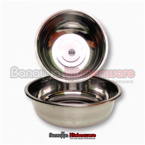 Jual Baskom Stainless Tebal 555 Ukuran 30 32 34 36 38 40 Shopee Indonesia