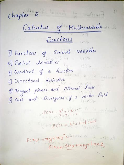 Chapter 2 Calculs Of Multivariable Functions Pdf