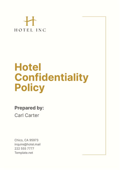 Free Hotel Confidentiality Policy Template To Edit Online