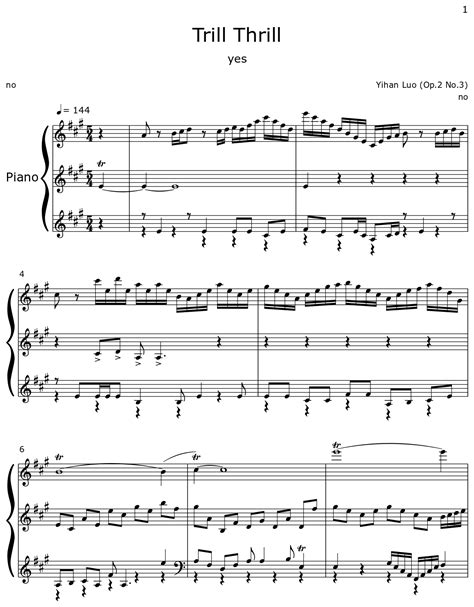 Trill Thrill Sheet Music For Piano